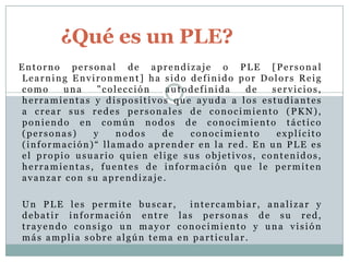 ¿Qué es un PLE? | PPTX