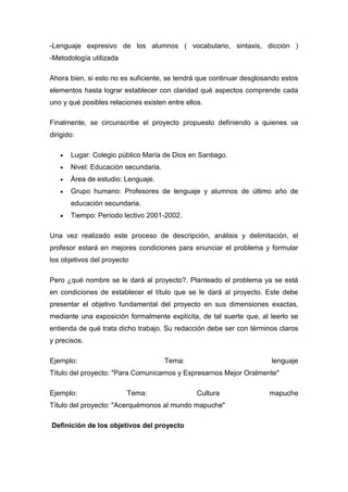 Qué es un proyecto educativo | PDF