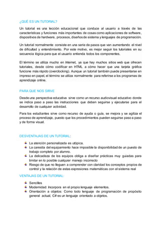 Qué es un tutorial | DOCX