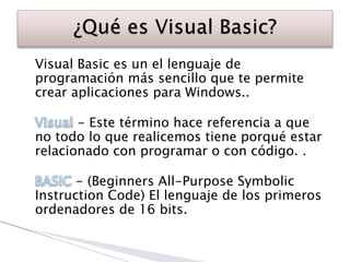 Qué es visual basic | PPT