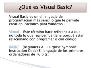 Qué es visual basic | PDF