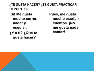 ¿Qué te gusta hacer? | PPTX