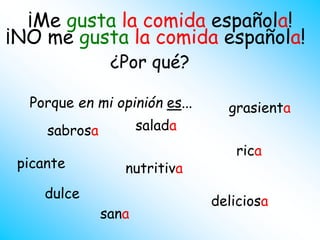 Que tipo de comida te gusta | PPT