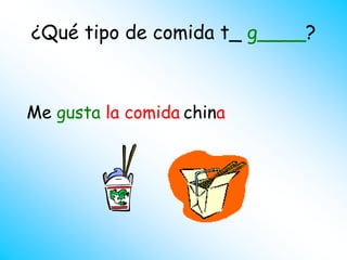Que tipo de comida te gusta | PPT