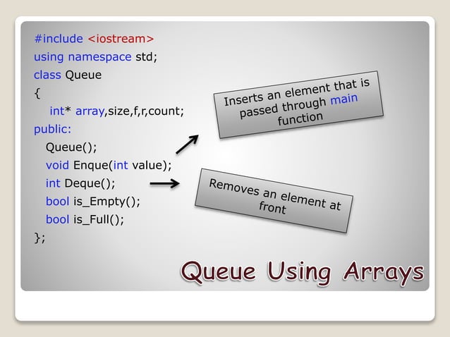 Queue Implementation Using Array & Linked List | PPTX