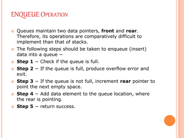 Queue and its operations | PPTX | Programming Languages | Computing