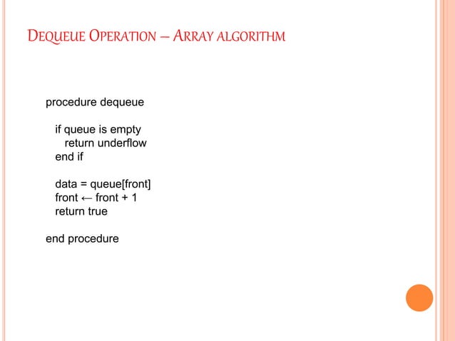Queue and its operations | PPTX | Programming Languages | Computing