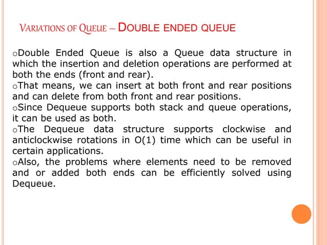 Queue and its operations | PPTX | Programming Languages | Computing