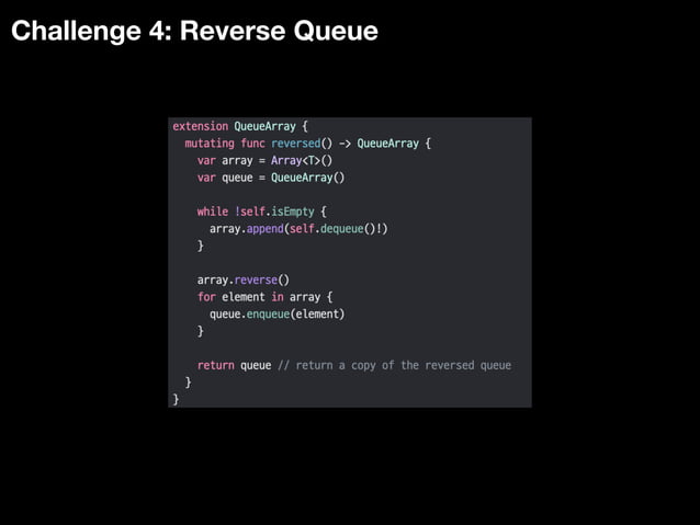 Queue challenges in swift | PPT