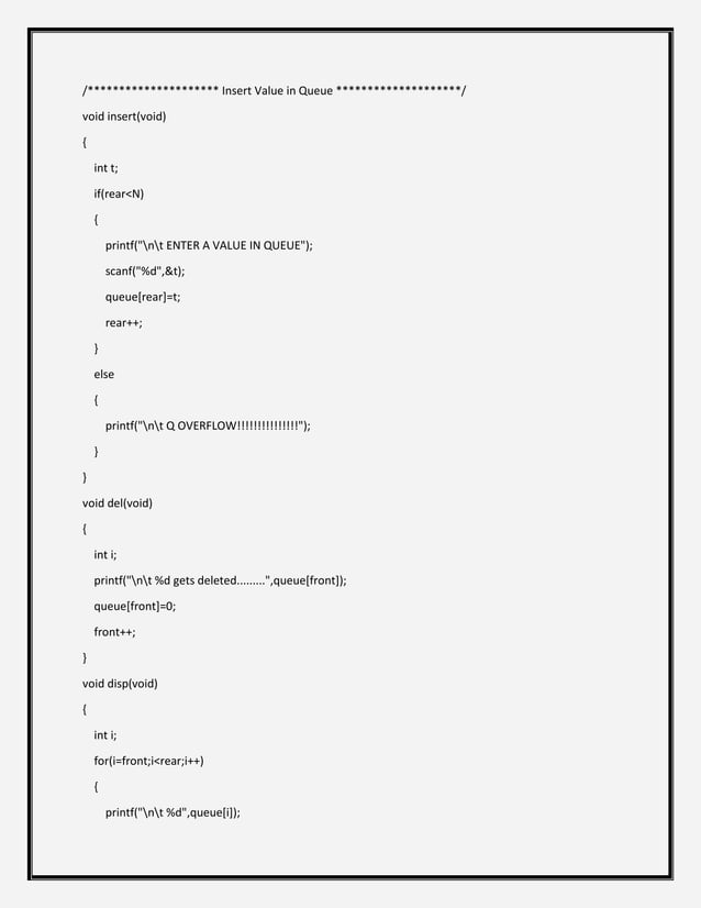 Queue in C, Queue Real Life of Example | PDF | Programming Languages ...