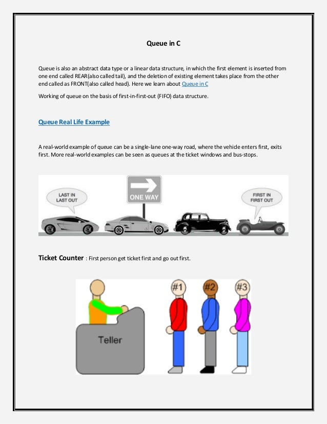 Queue In C Queue Real Life Of Example 
