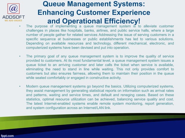 Queue Management Systemppt Computing Technology And Computing