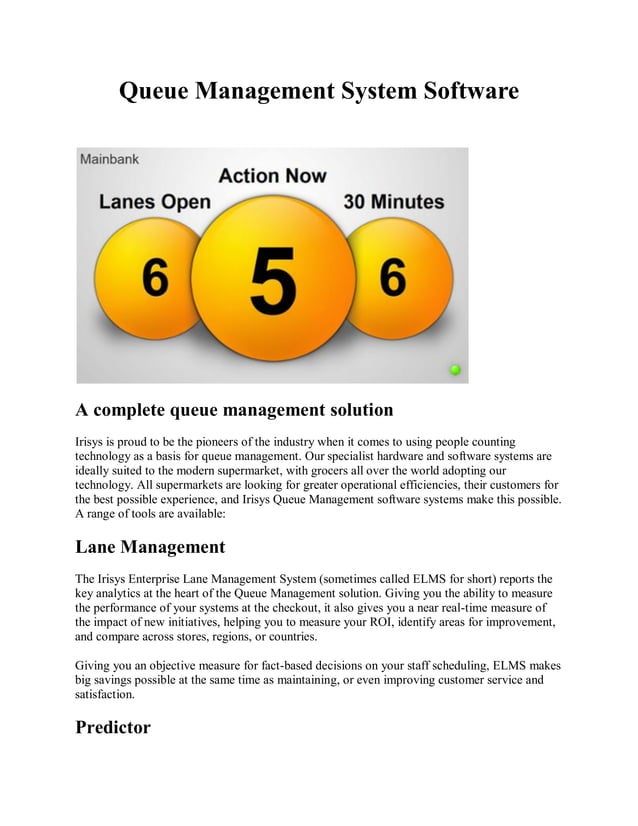 Queue management system software | PDF