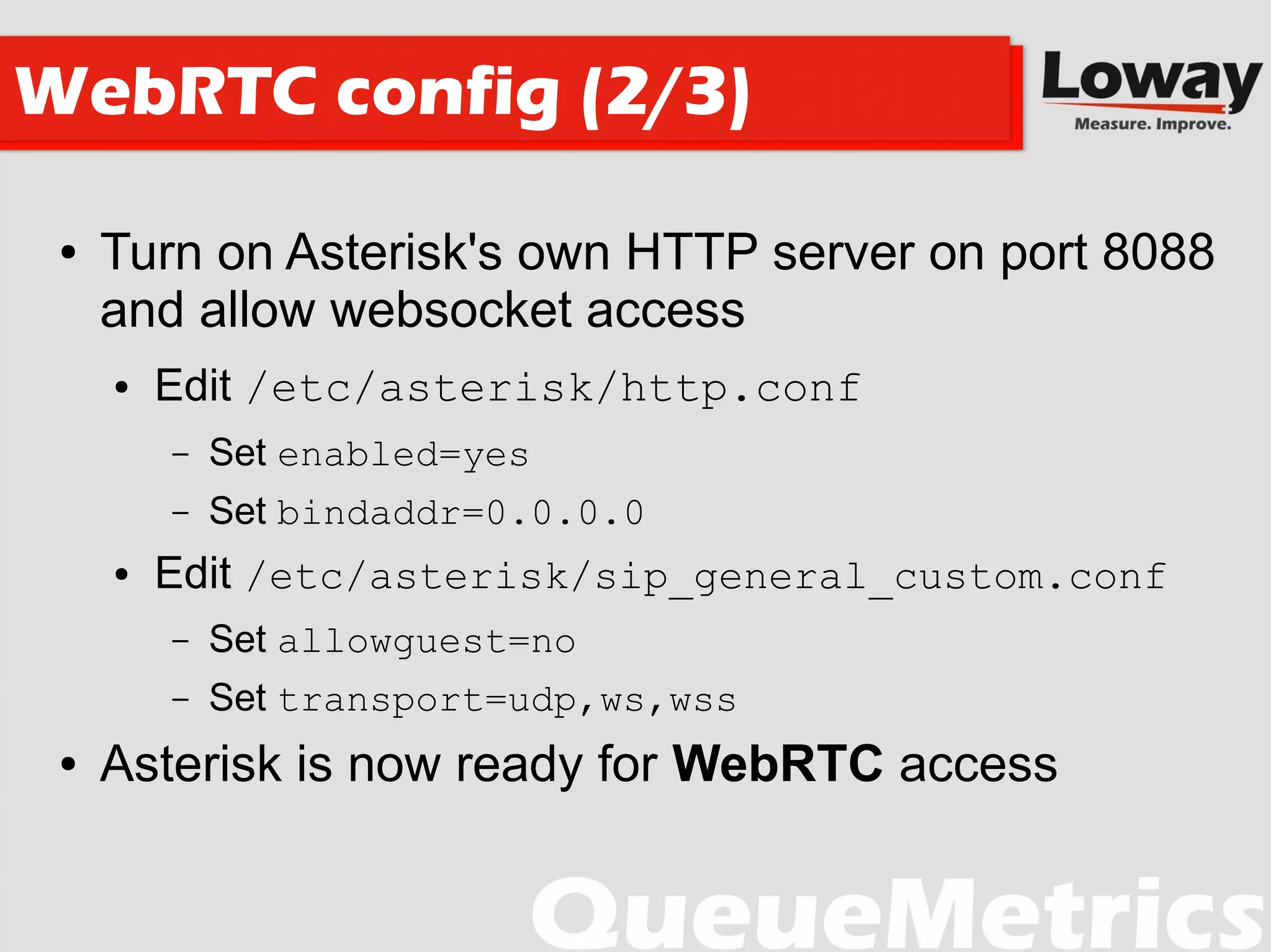 QueueMetrics Icon Agent Page and Elastix Integration | PPT