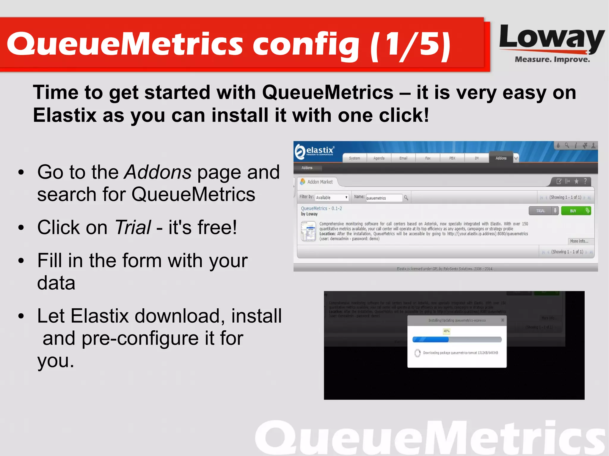 QueueMetrics Icon Agent Page and Elastix Integration | PPT