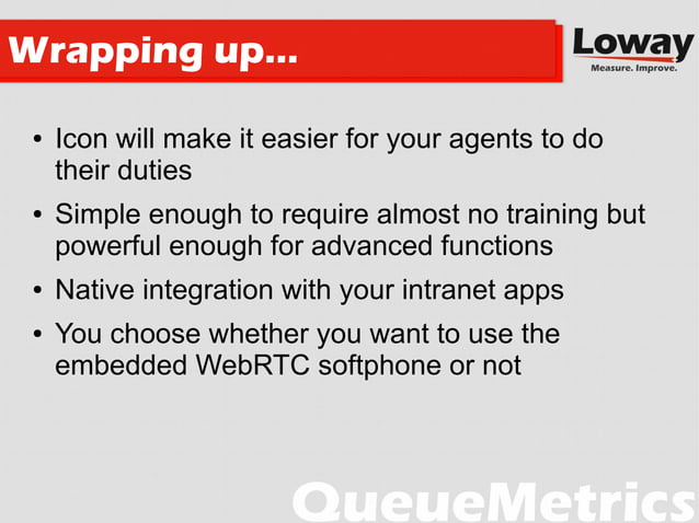 QueueMetrics Icon Agent Page and Elastix Integration | PPT