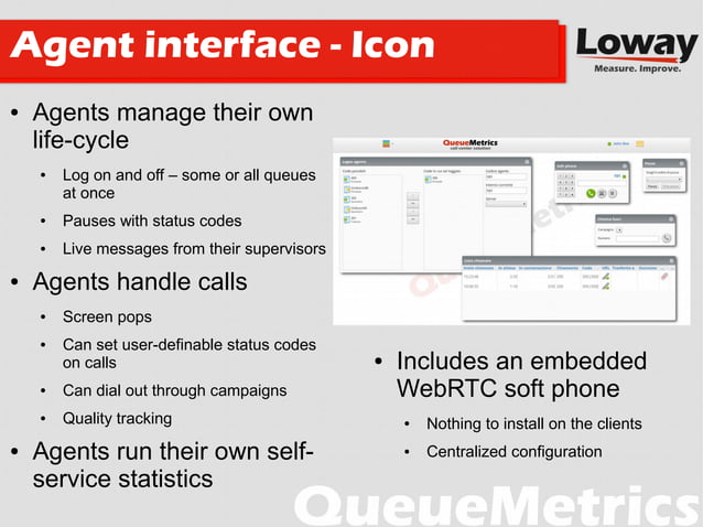 QueueMetrics Icon Agent Page and Elastix Integration | PPT