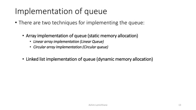 Queues | PPTX | Programming Languages | Computing