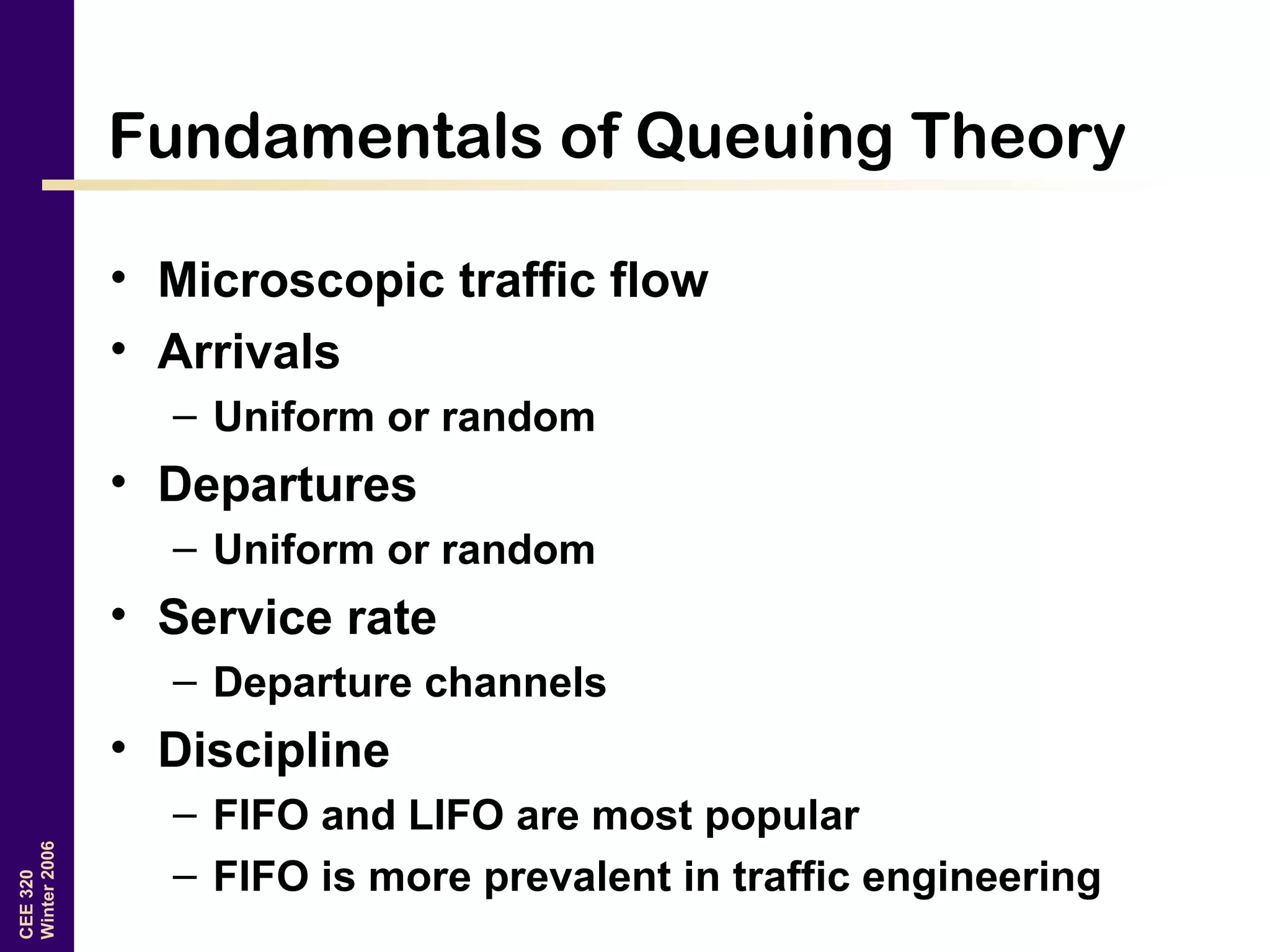 Queuing (Transportation Engineering) | PPT