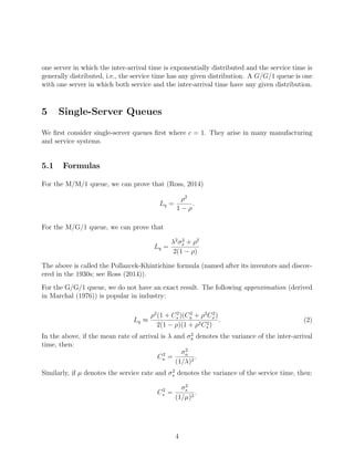 Queuing formulas to evaluate throughputs and servers | PDF