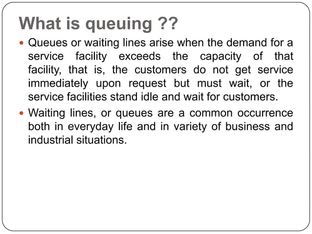 Queuing theory | PPT