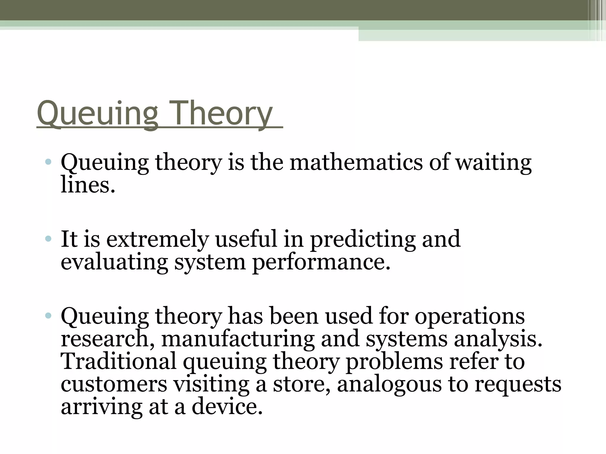 Queuing theory | PPT