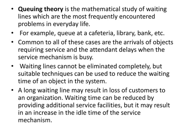 Queuing theory and simulation (MSOR) | PPTX | Physics | Science