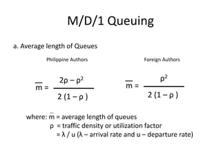 Queuing theory and traffic flow analysis | PPTX