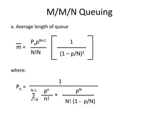 Queuing theory and traffic flow analysis | PPTX