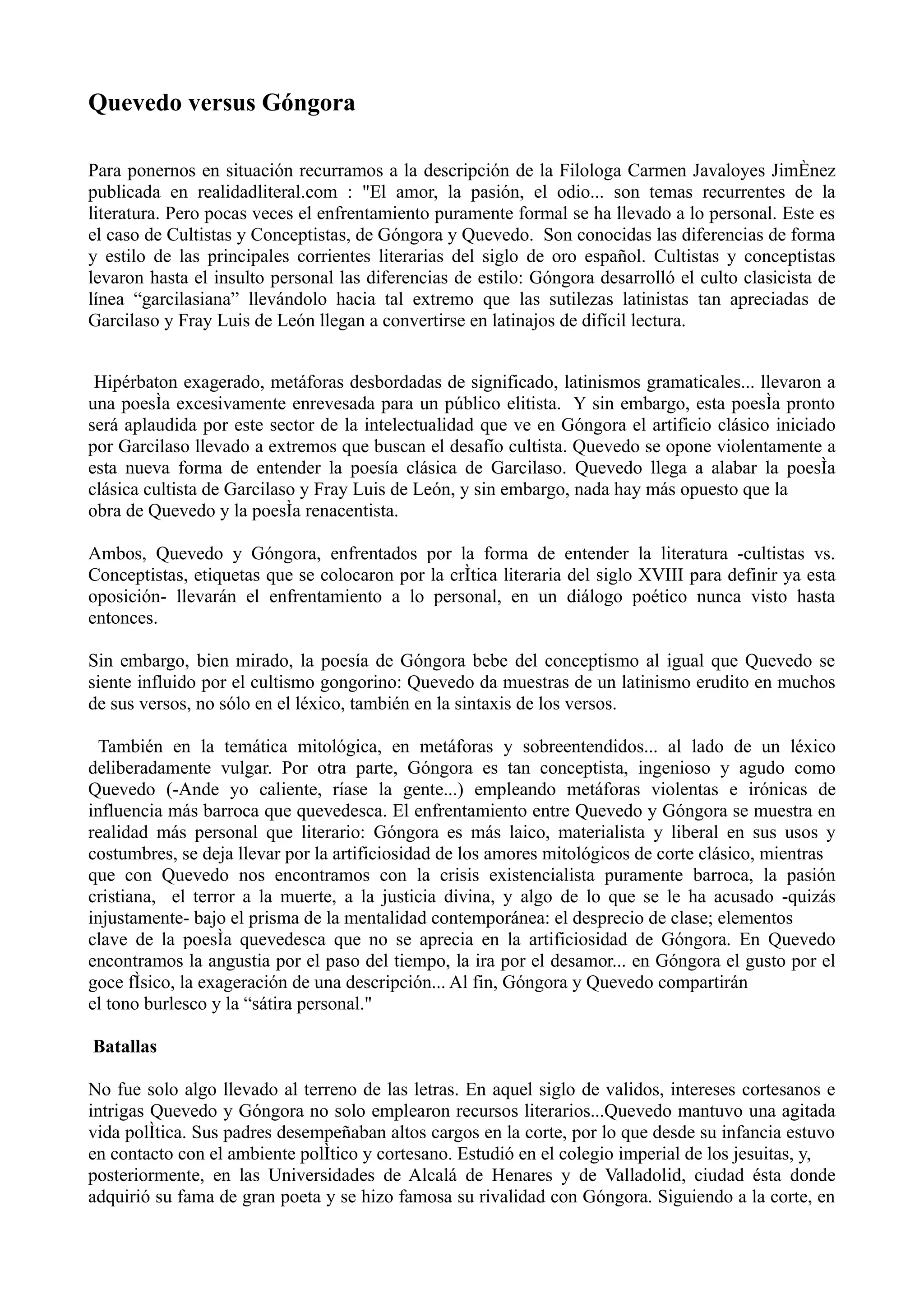 Quevedo góngora | PDF