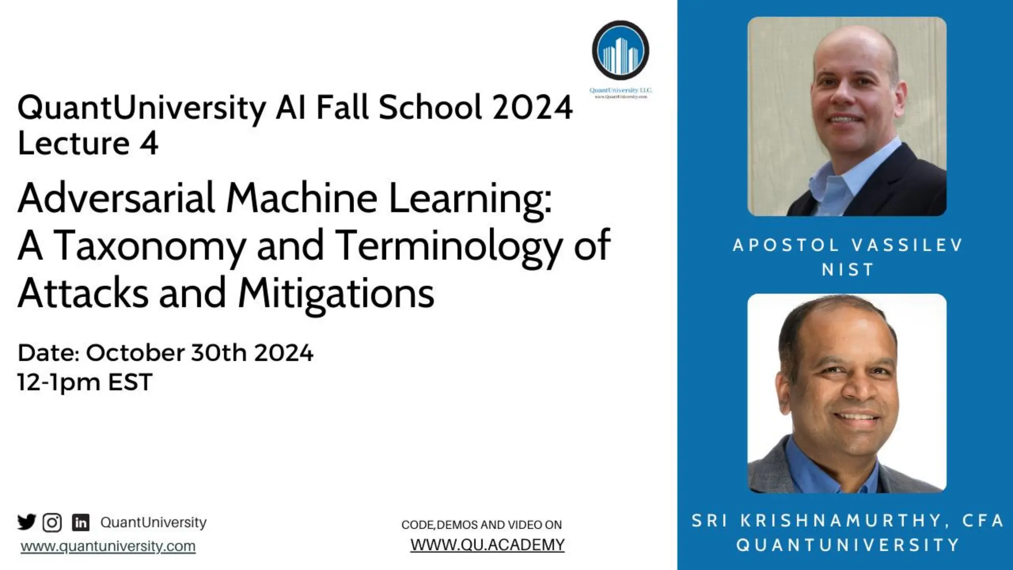 Adversarial Machine Learning: A Taxonomy and Terminology of Attacks and Mitigation | PPT