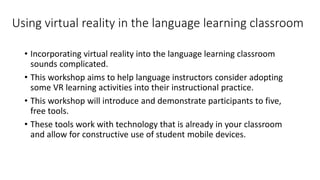 Using Virtual Reality in the Language Learning Classroom | PDF