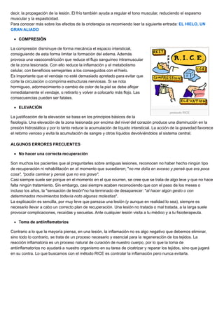 Qué hacer ante una lesiónRICE | PDF