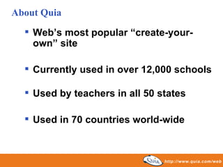Quia Assessments Overview | PPT | Educational Assessment | Education