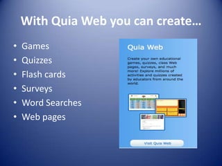 Quia Tutorial | PPTX | Education