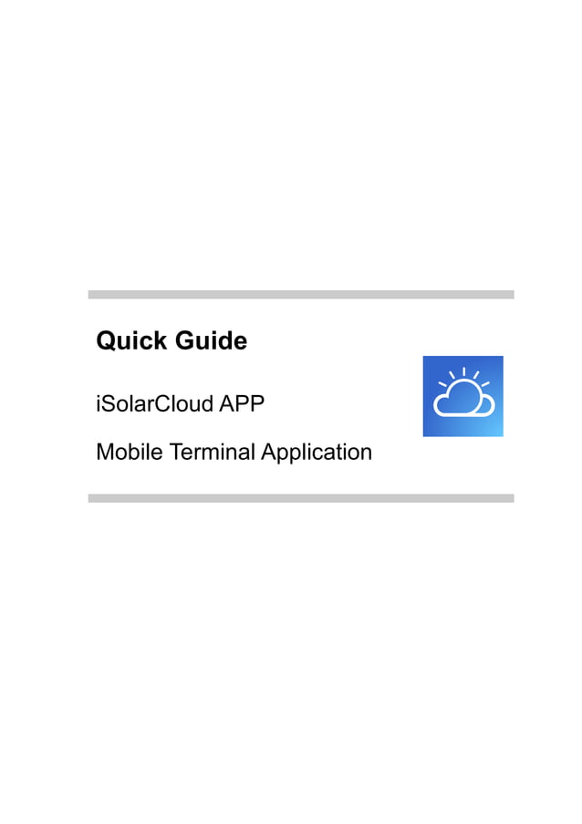 Quick-Guide-iSolarCloud-APPEfficient PV Plant Management with the ...
