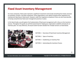 AssetWorks Fixed Asset Inventory Management Quick Guide | PDF