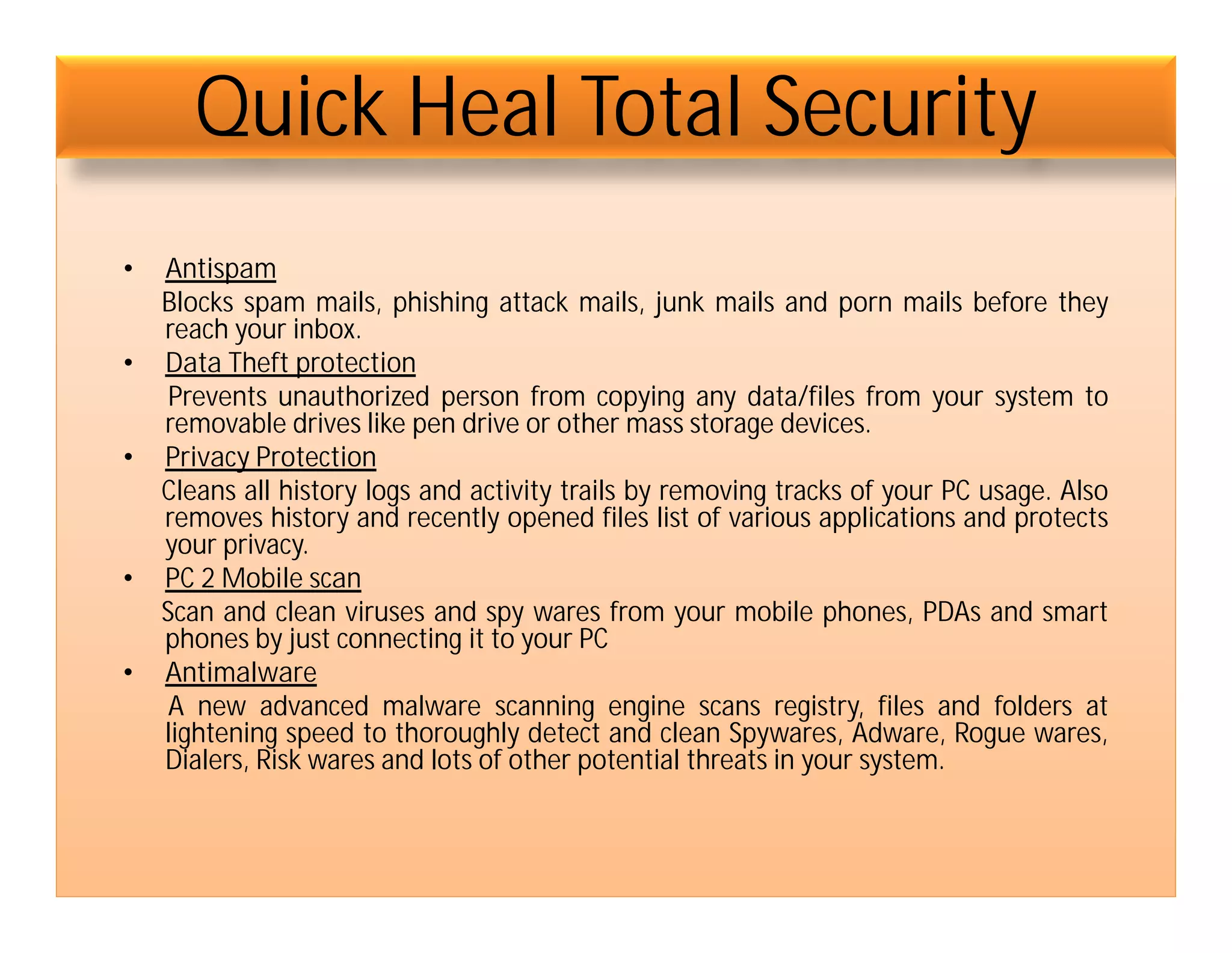 Quick heal-presentation | PDF