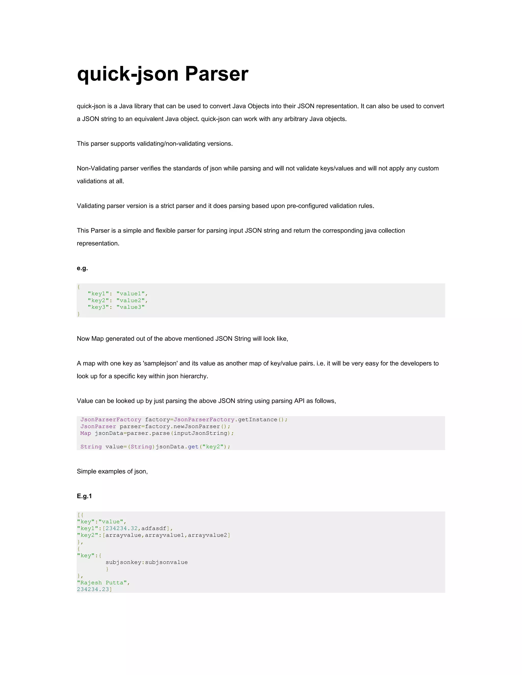 quick json parser | PDF quick json parser | PDF