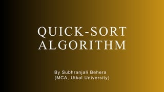 Quick-Sort Algorithm and pivot selection | PPTX