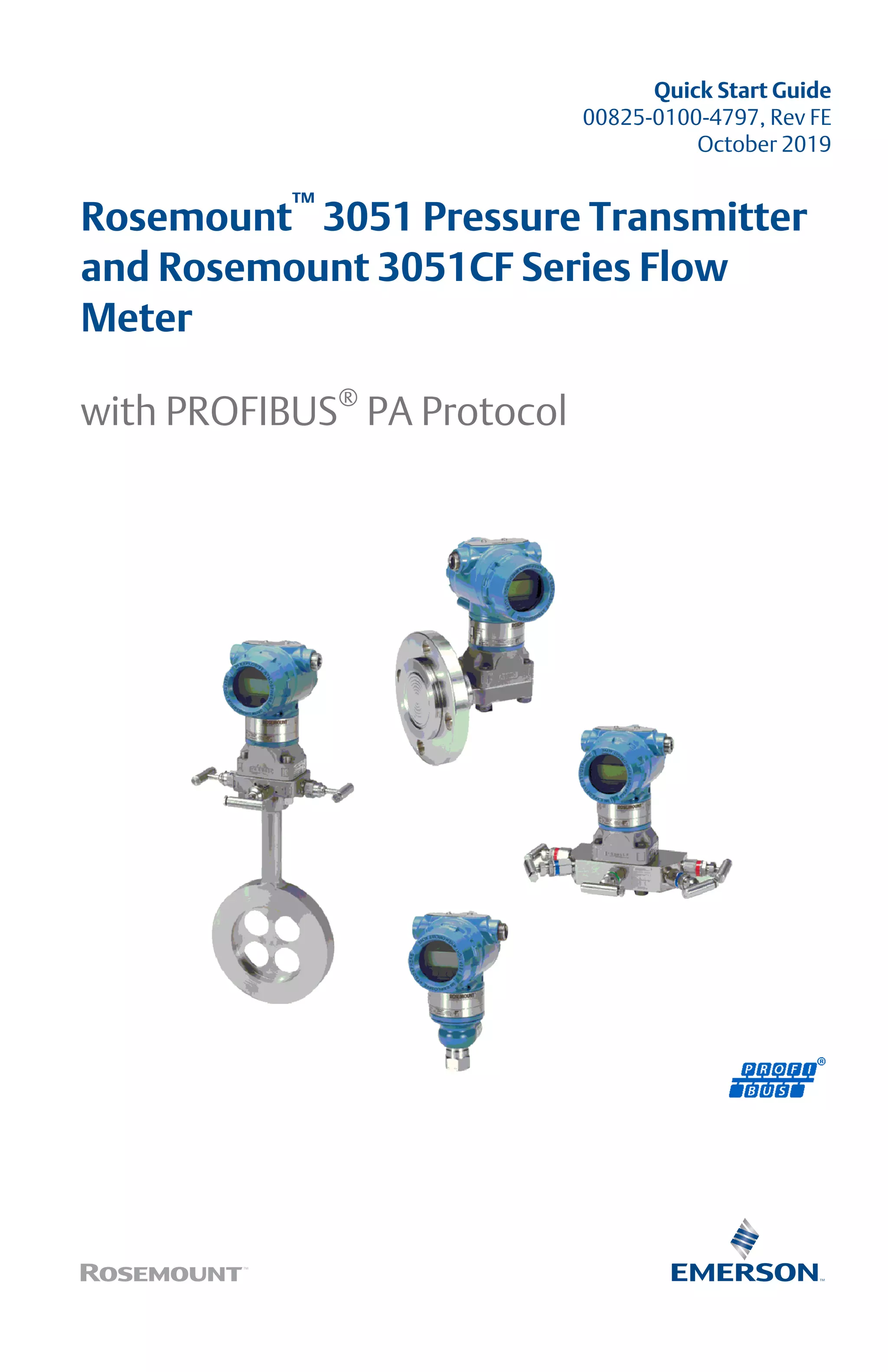 Quick start-guide-rosemount-3051-pressure-transmitter-3051cf-series-flowmeter-profibus-pa-en ...