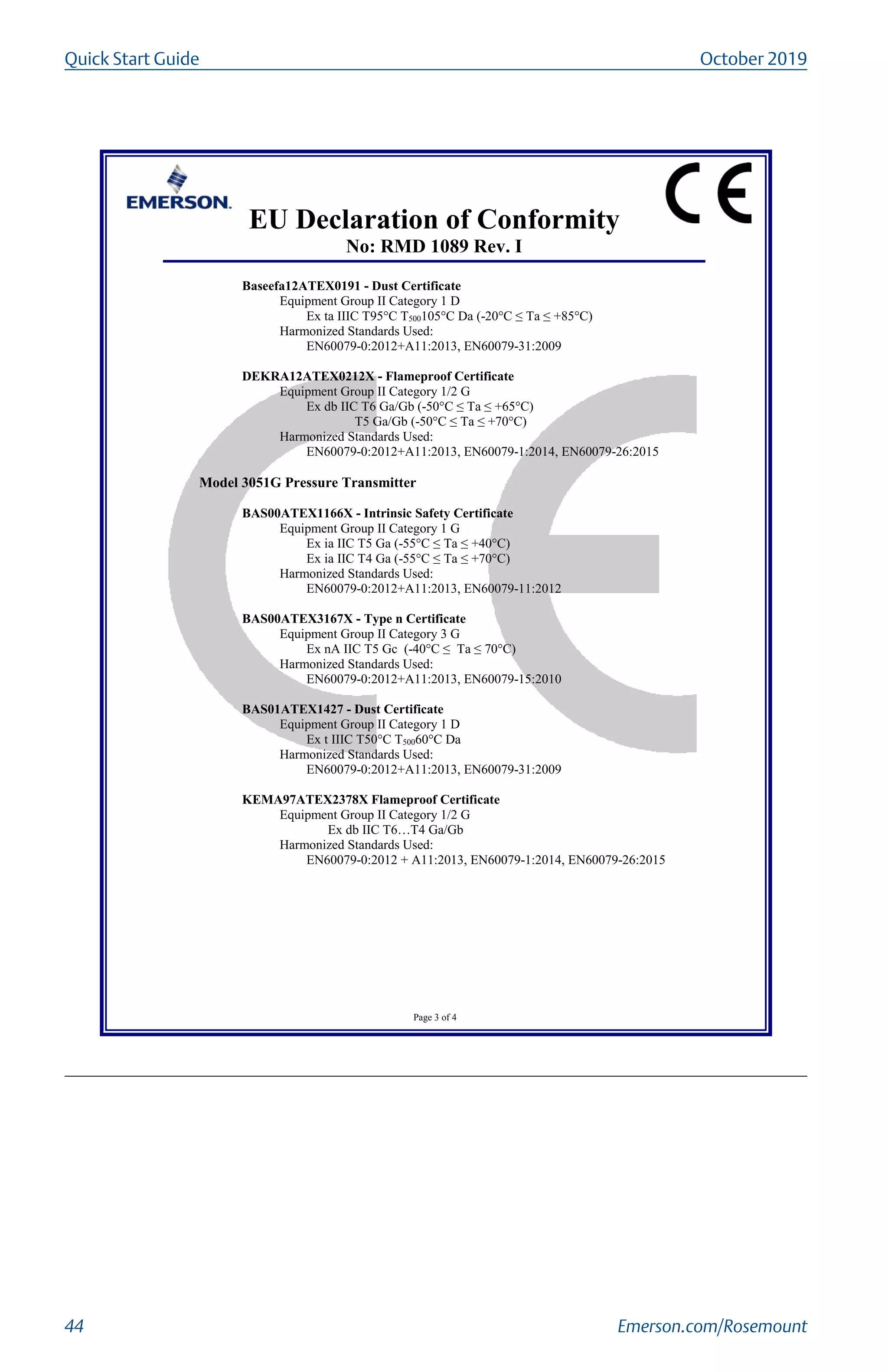 Quick start-guide-rosemount-3051-pressure-transmitter-3051cf-series ...