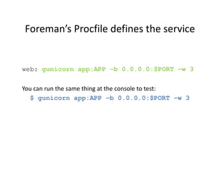 Quick and Dirty Python Deployments with Heroku | PDF