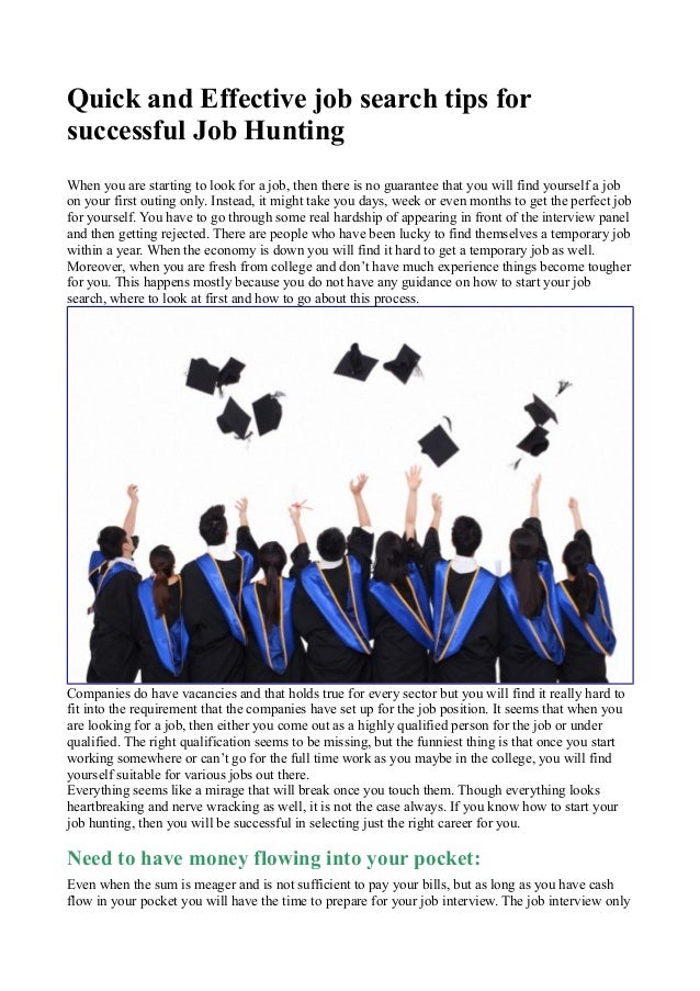 Quick and effective job search tips for successful job hunting