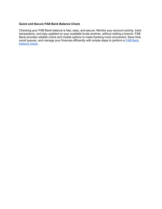 Quick and Secure FAB Bank Balance Check.docx