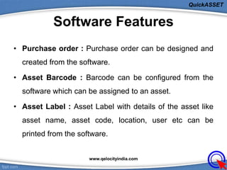 Barcode Fixed Asset Accounting Management Software India | PPT