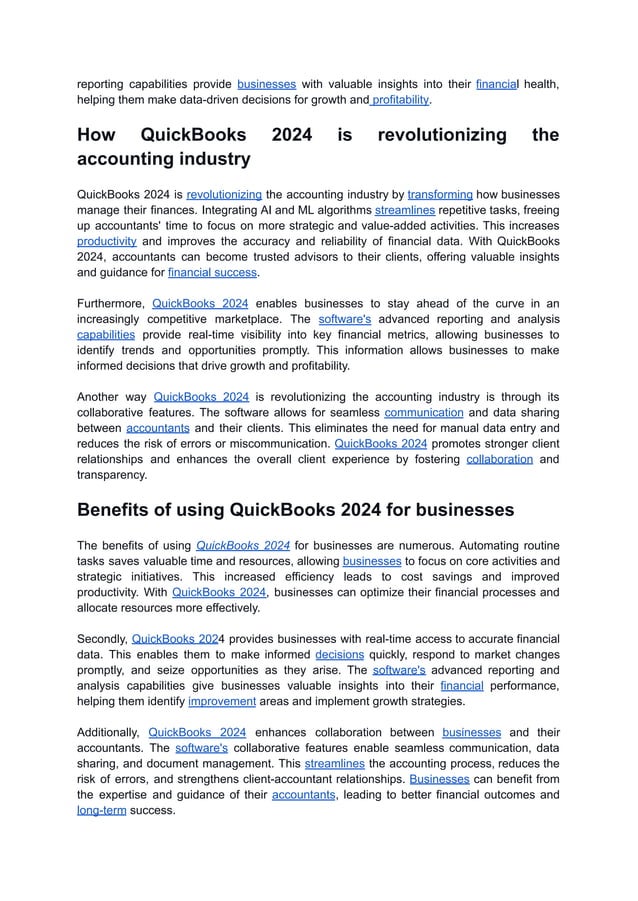 QuickBooks 2024_ Revolutionizing the Accounting Industry with Cutting-Edge Features | PDF