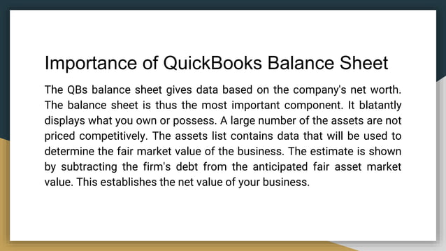 Quickbooks Balance Sheet Ppt