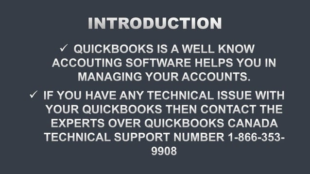 Quickbooks canada technical support | PPTX