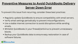 QuickBooks Delivery Server Down Causes and Solutions | PDF